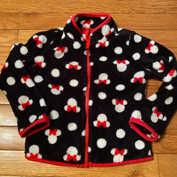 Disney | Jackets & Coats | Disney Store Minnie Mouse Fleece Zipper Up 2 ...